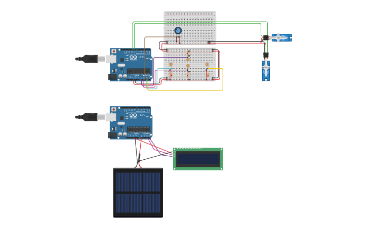Circuit design Circuito de panel solar - Tinkercad