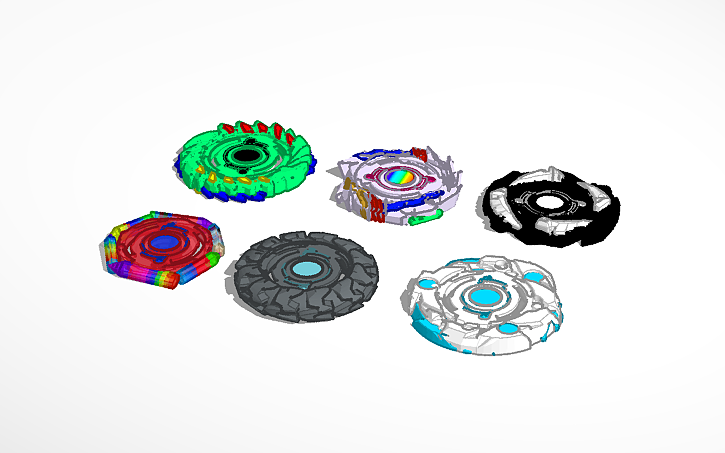 3D design Azure Custom Beyblade Pack - Tinkercad
