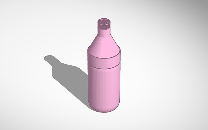 3D design botol pink - Tinkercad