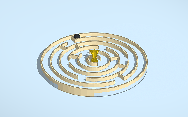 3D design Circular Maze- design challenge - Tinkercad