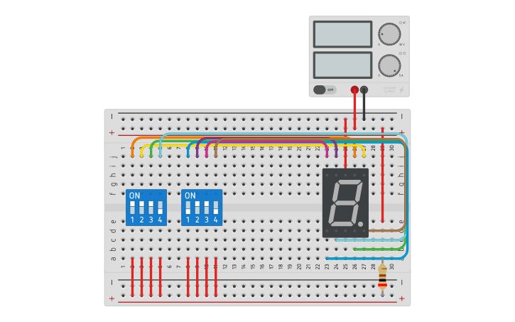 Circuit design 2.3.2 Seven Segment Display - Tinkercad