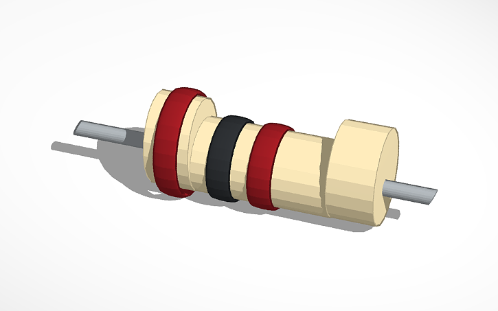 3D design resistor - Tinkercad
