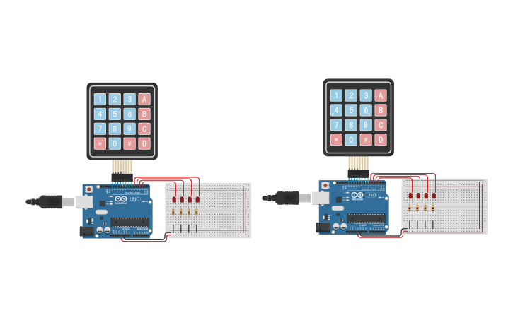 Circuit Design 4x4 Keypad Tinkercad