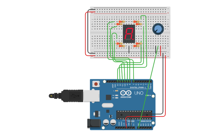 Circuit Design 7 Segement Uitbreiding Tinkercad