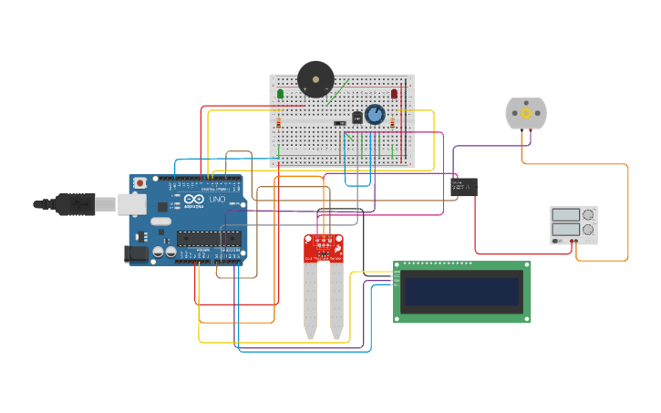 Circuit design Automatic plants watering system - Tinkercad