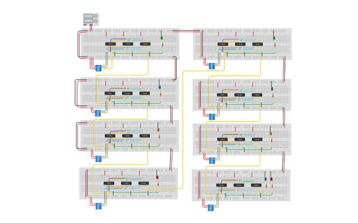 Circuit design 8-Bit Adder - Tinkercad