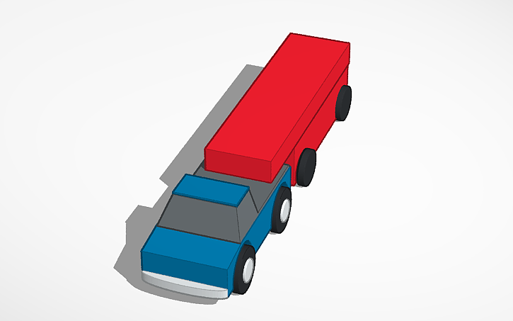 3D design Keyboard controlled truck with trailer - Tinkercad