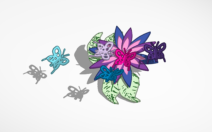 3D design butterfly - Tinkercad