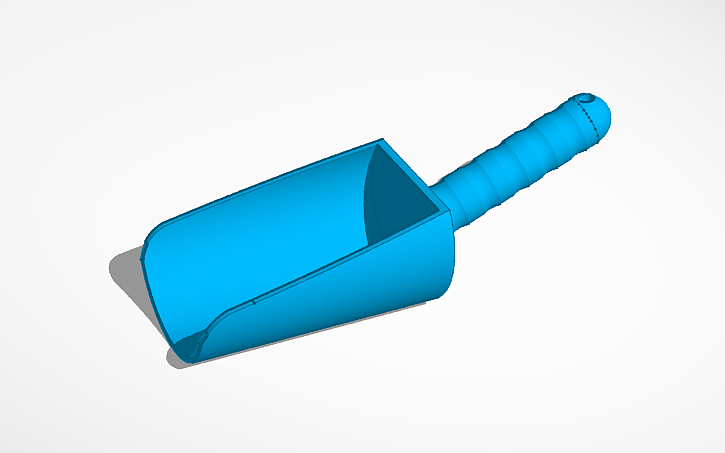 3D design Small Scoop, Ice, Bird food etc, Half Round - Tinkercad