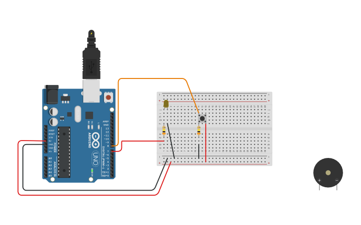 Circuit design How To Connect LED Push button Arduino - Tinkercad