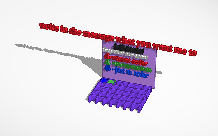 3D design Copy of Copy of Copy of The order table is open! - Tinkercad