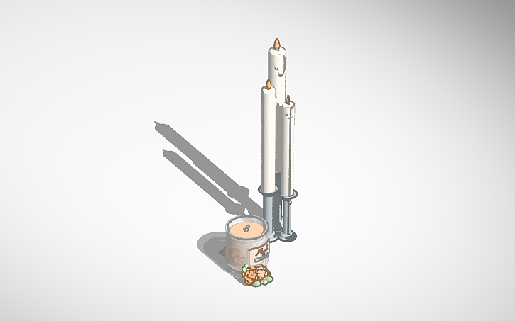 3D design Cozy Candles #1: peach and cream candle~ - Tinkercad