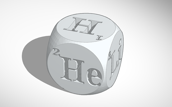3D design Chemistry Dice - Tinkercad