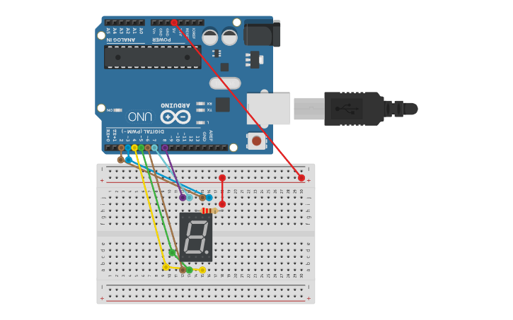 Circuit design 17a_Led 7_segment_display - Tinkercad