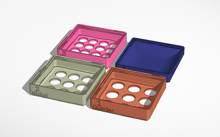 3D design coin sifter - Tinkercad