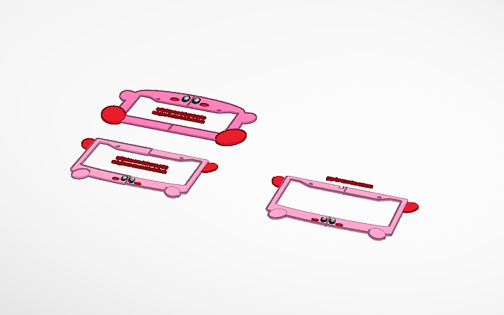 3D design Kirby-esque License Plate Frames - Tinkercad