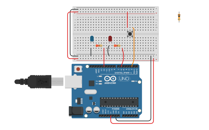 Circuit design Floating Ground Button Demo - Tinkercad