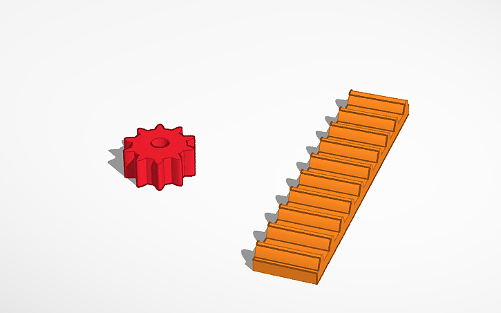 3D design piñon cremallera - Tinkercad