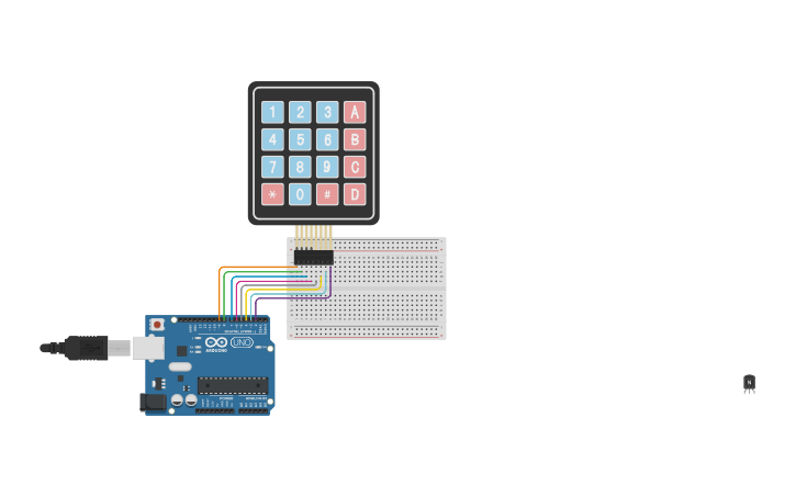 Circuit design Keypad 4x4 with Arduino - Tinkercad