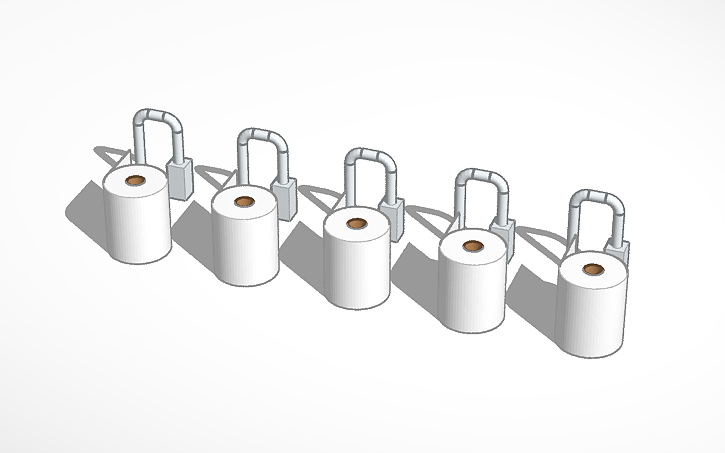 3D design Toilet paper dispenser - Tinkercad