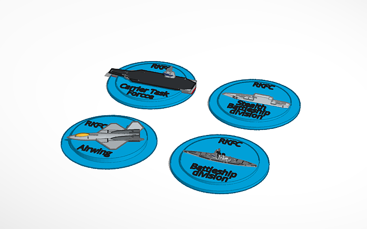 3D design RKFC Battle tokens - Tinkercad
