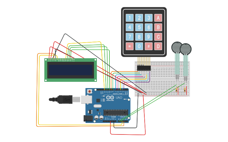 Circuit design Copy of Using Keypad 4x4 with Arduino - Tinkercad