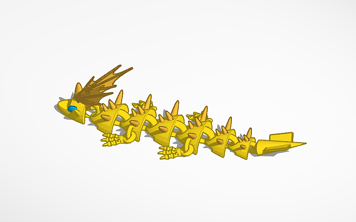 3D design Thunder dragon fidget - Tinkercad