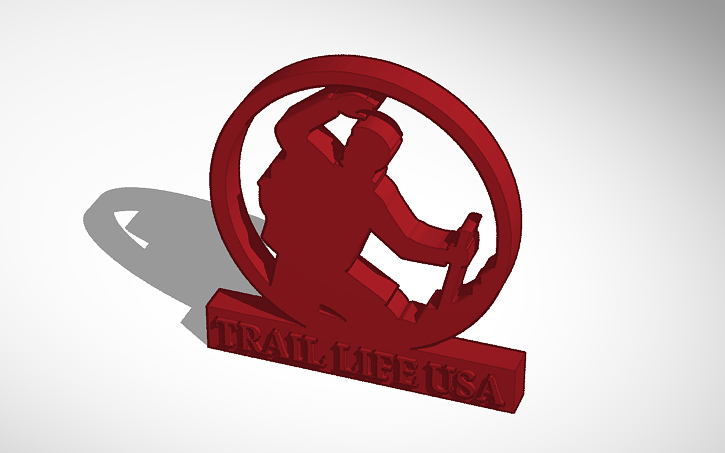 3D design TRAIL LIFE USA Logo with Base - Tinkercad