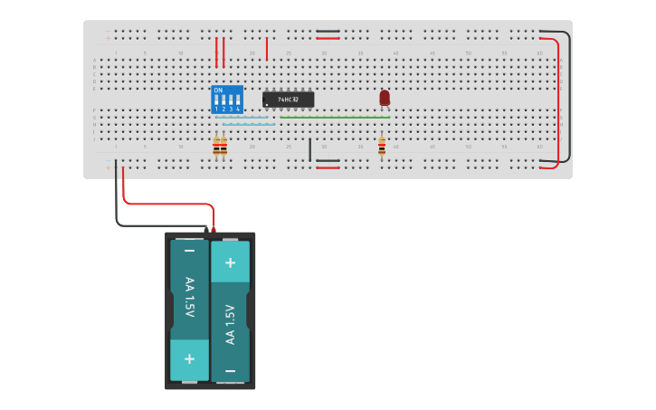 Circuit design Puerto Lógico 7432 (OR) - Tinkercad
