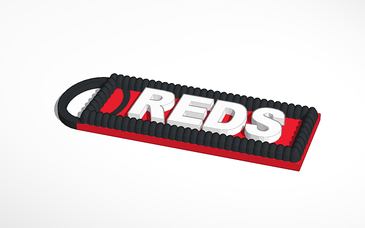 3D design Reds Keychain - Tinkercad