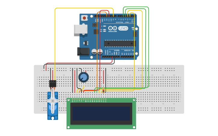 Circuit design Servo Motor - Tinkercad