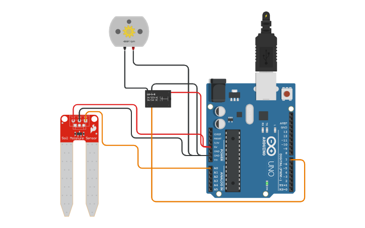 Circuit design Irigasi Otomatis Berbasi Arduino Uno soil moisture ...