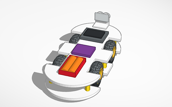 3D design 4 wheel bot - Tinkercad