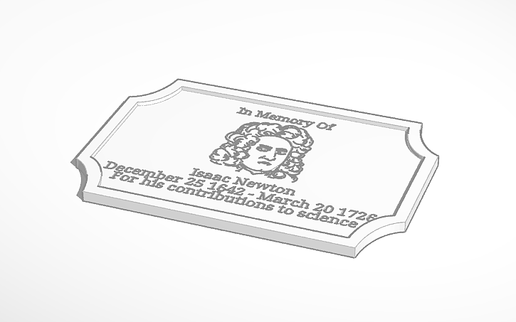 3D design Commemorating Isaac Newton - Tinkercad