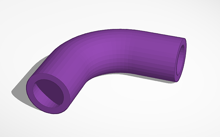 3D design ortur 10 watt air hose bend - Tinkercad