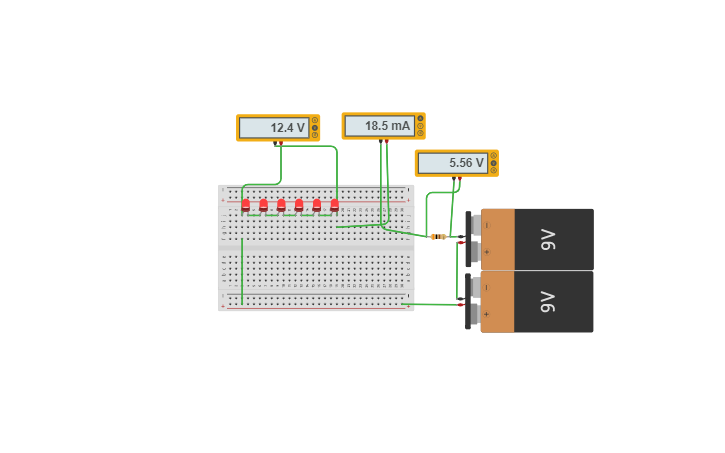 Circuit design 6 LED IN SERIES__SHASHANK M GOWDA_MAY 2023 - Tinkercad