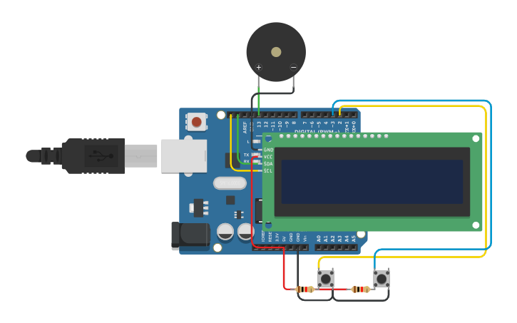 Circuit design LCD Count - Tinkercad