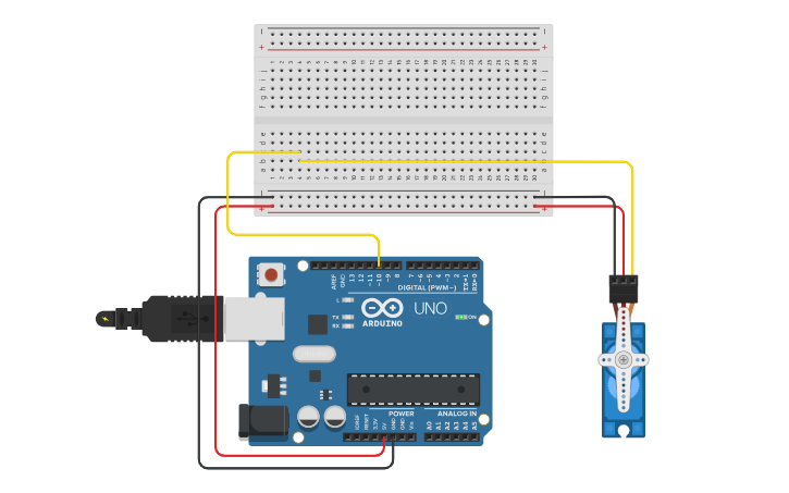 Circuit design Servo Motor - Tinkercad