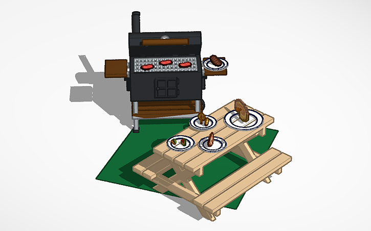 3D design Minecraft BBQ - Tinkercad