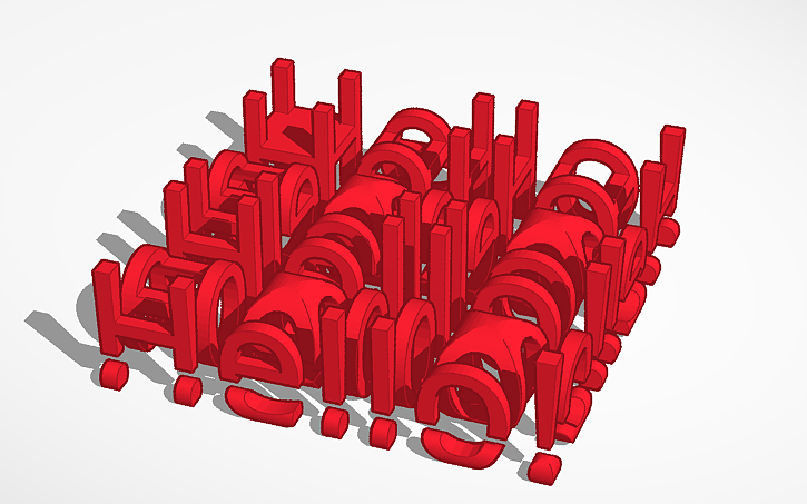3D design Day 227 of Tinker Every Day: Hello - Tinkercad