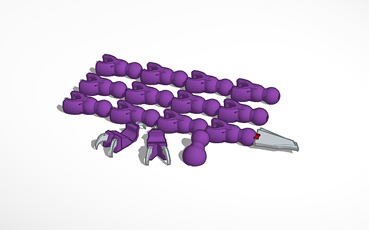 3D design Ridley tail and feet parts for custom figure - Tinkercad