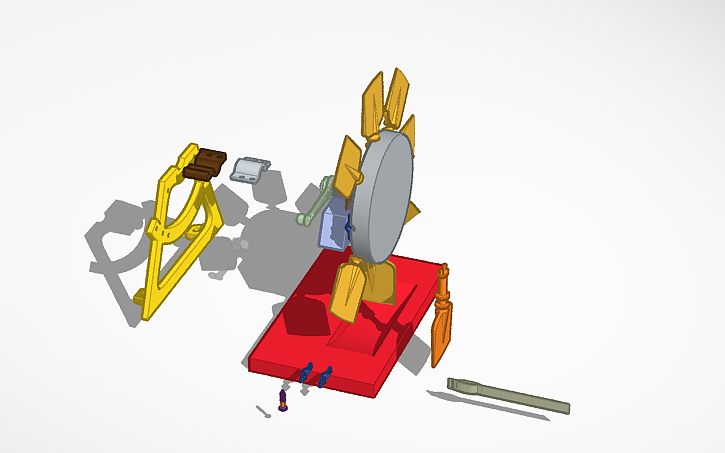 3D design Paddle Wheel with Feathering - Tinkercad
