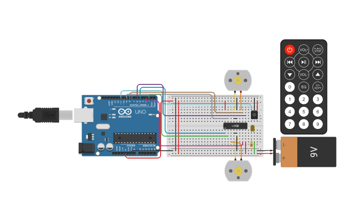 Circuit design IR Robot - Tinkercad