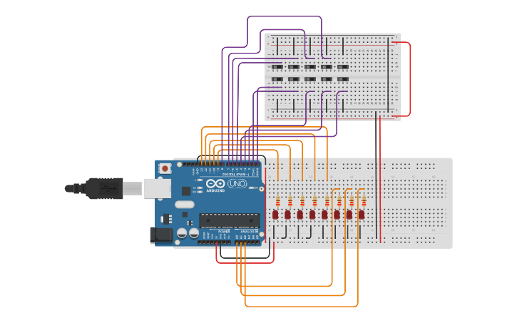 Circuit design Robot Arm - Tinkercad