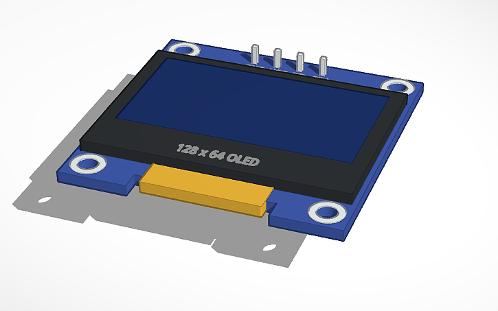 3D design 128x64 OLED Display - Tinkercad