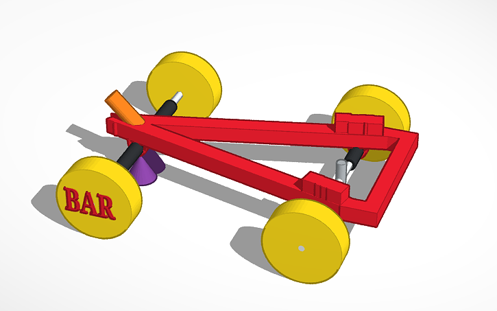 3D design Rubber Band Car-3.0 - Tinkercad