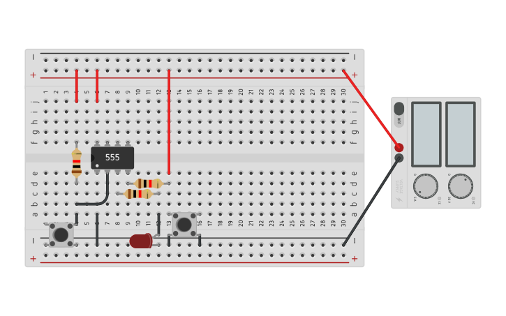 Circuit design biestable - Tinkercad