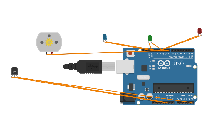 Circuit design Automatic fan system(primtiive) - Tinkercad