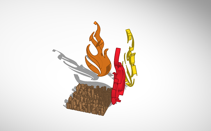 3D design 3D print Fire - Tinkercad