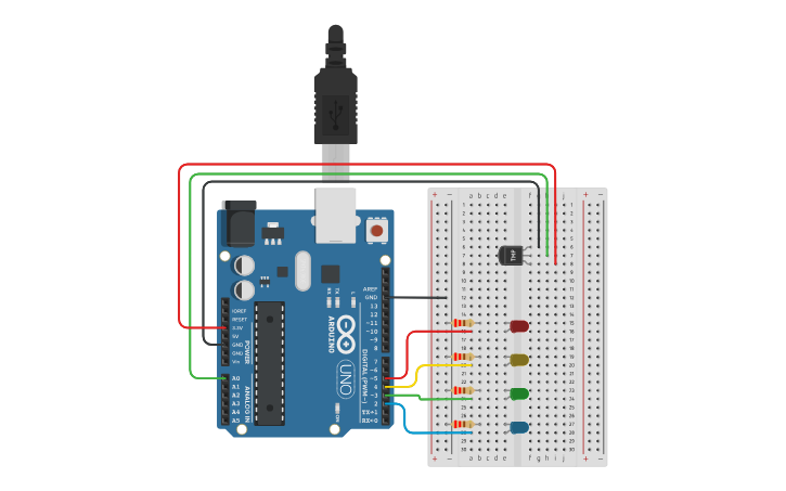 Circuit design TMP36 Tutorial - Tinkercad